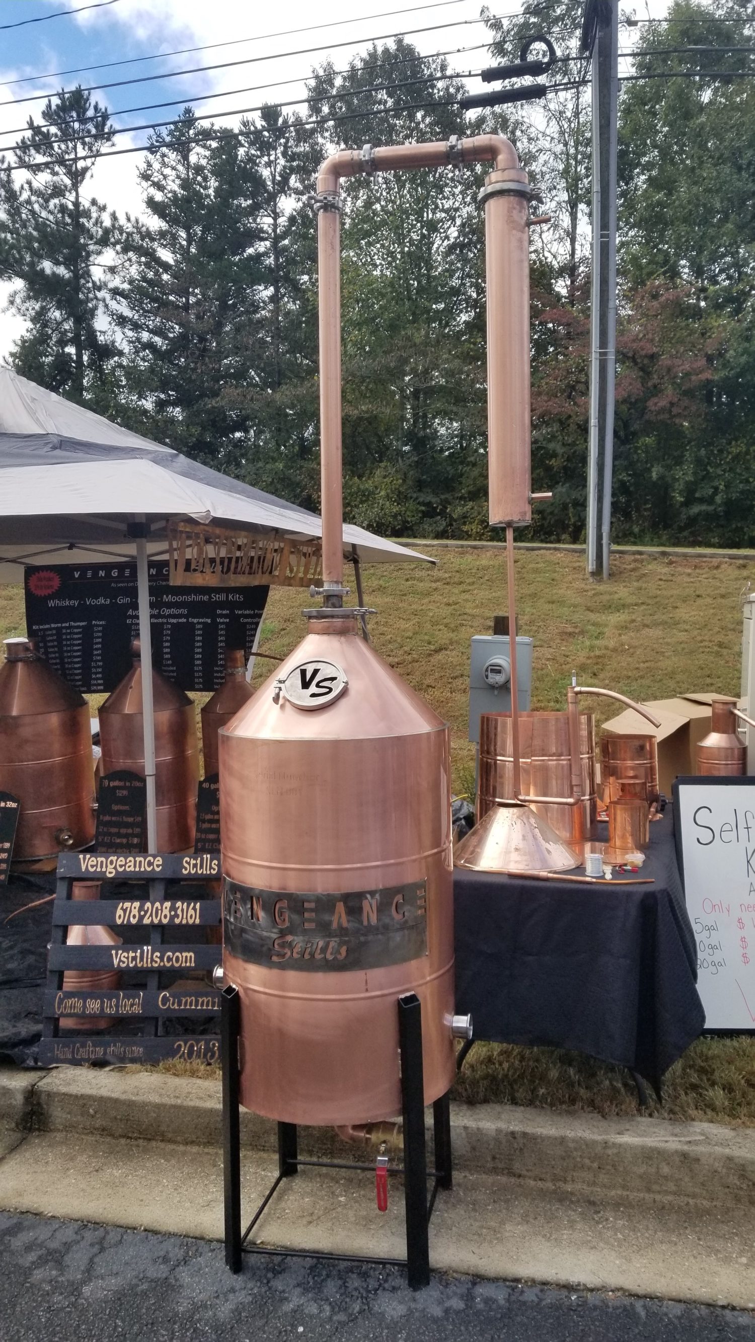 70 gallon with 2" reflux column built on stands for conical bottom ...