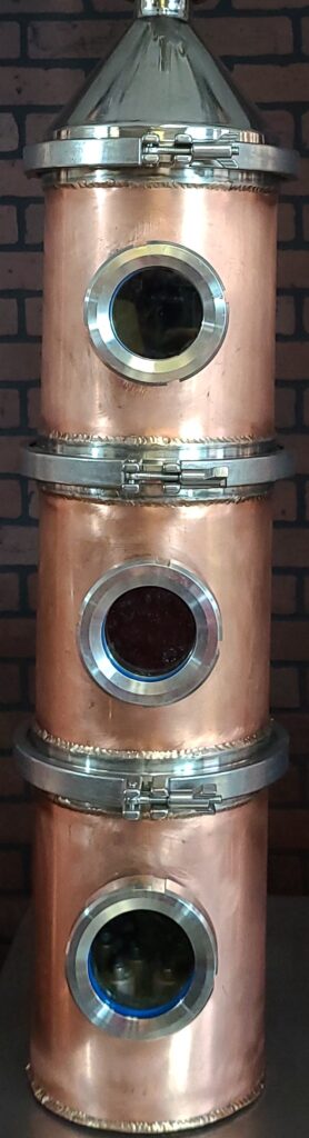8" 2-Piece, 3-plated reflux column with dephlegmator - Whiskey Still